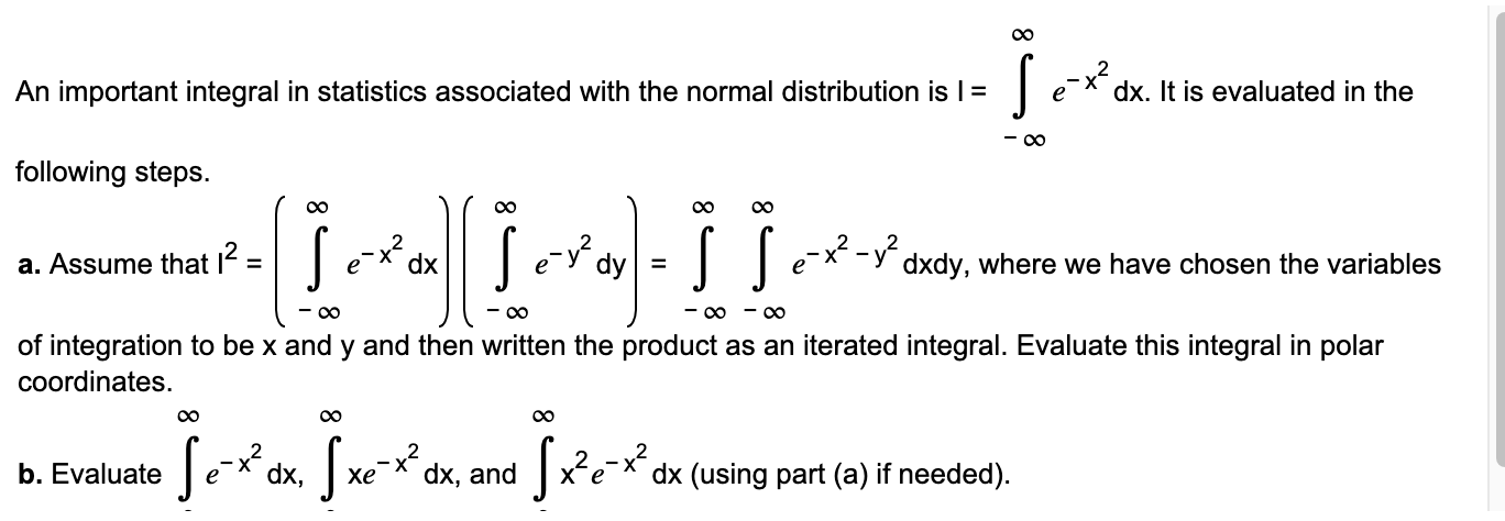 Solved An important integral in statistics associated with | Chegg.com