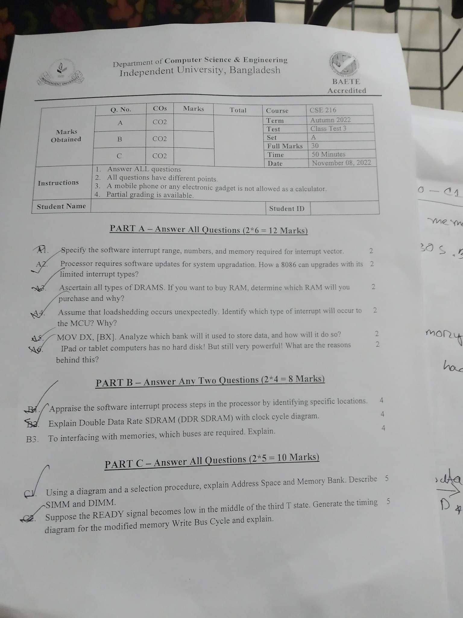 Solved Department of Computer Science \& Engineering | Chegg.com