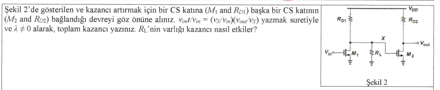 Şekil 2'de gösterilen ve kazancı artırmak için bir CS | Chegg.com