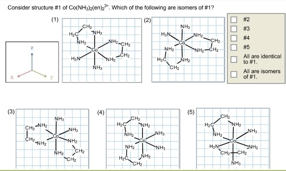 Solved Consider structure #1 ﻿of Co(NH3)2(en)23+. ﻿Which of | Chegg.com