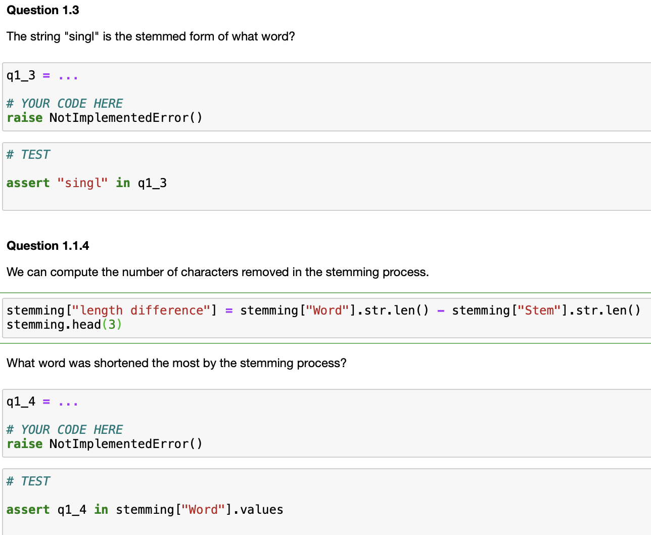 Solved Compute the fraction of words in stemming that are | Chegg.com