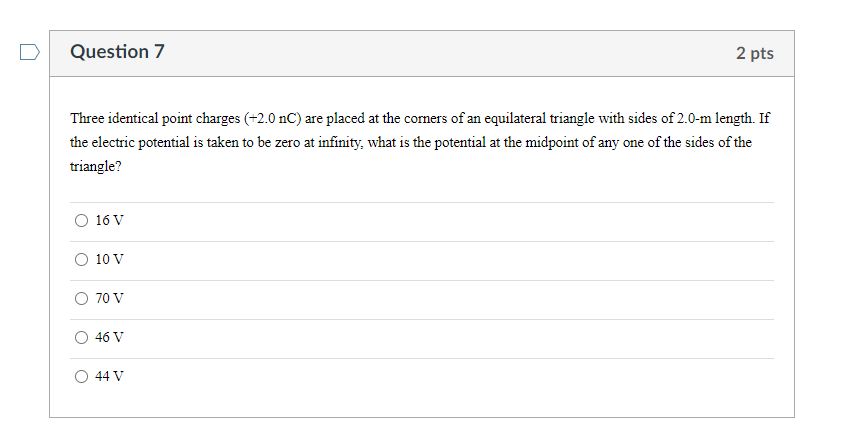 Solved Three identical point charges (+2.0nC) are placed at | Chegg.com