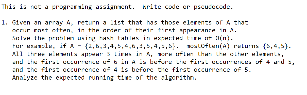 Solved This is not a programming assignment. Write code or | Chegg.com