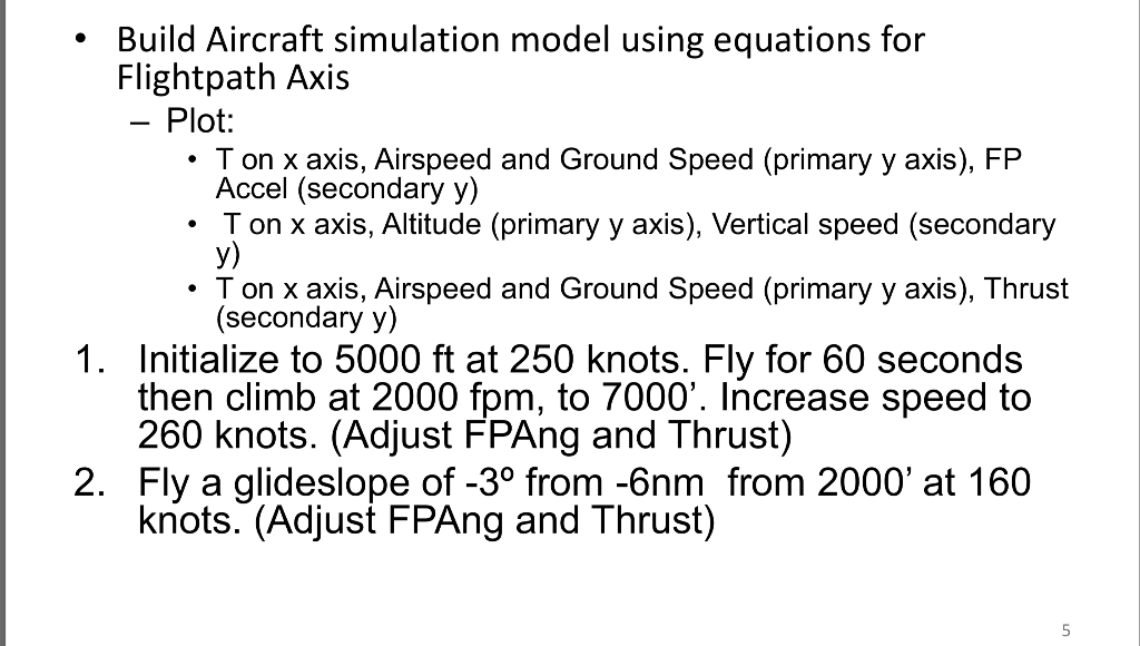 Build Aircraft Simulation Model Using Equations For 