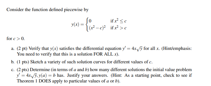 Solved Consider the function defined piecewise by | Chegg.com
