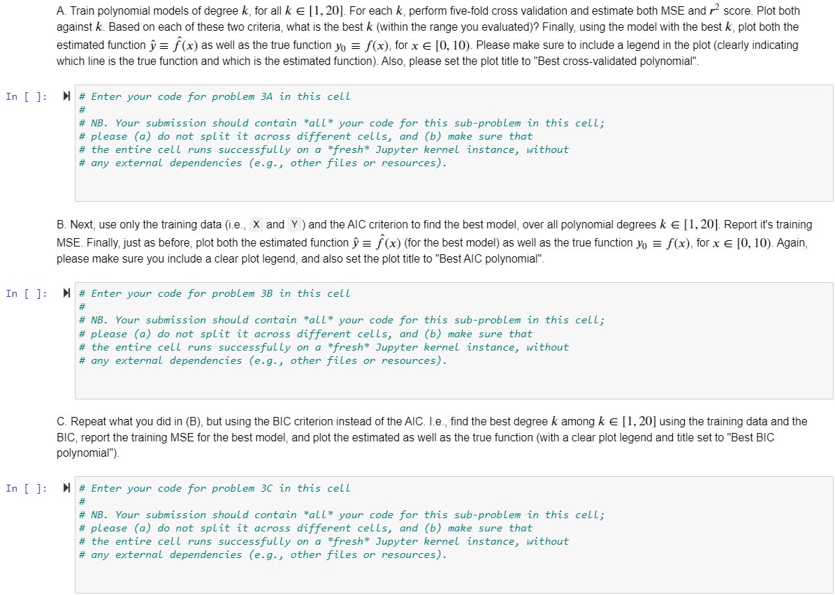 Solved or this problem, you will compare three different | Chegg.com