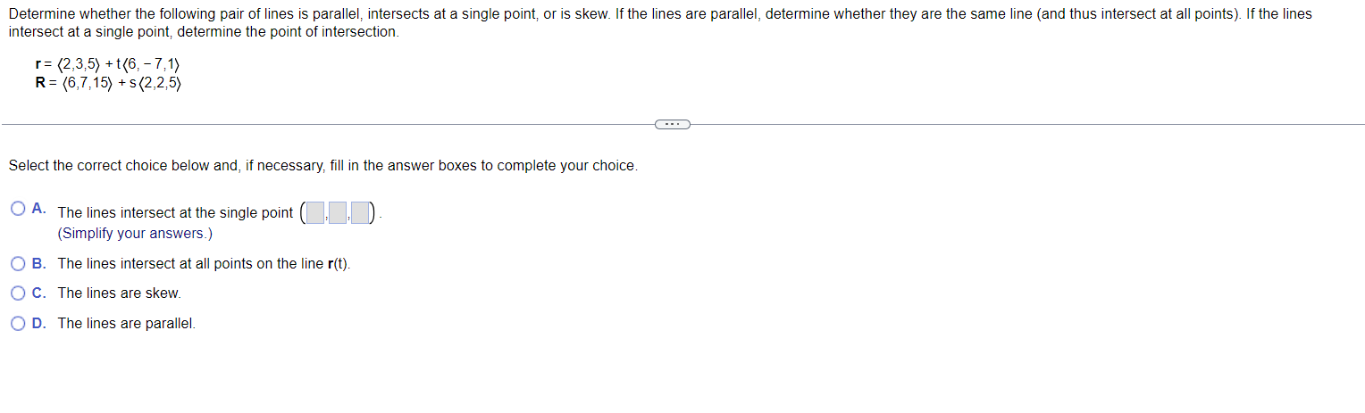 Solved intersect at a single point, determine the point of | Chegg.com