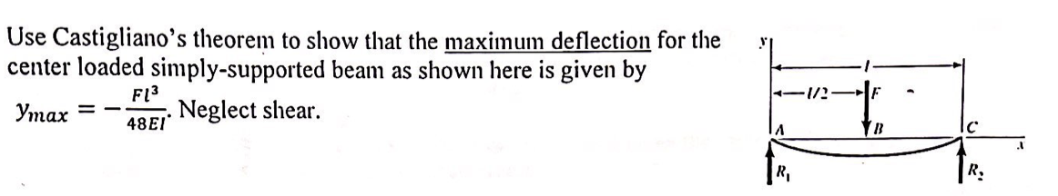 Solved Use Castigliano's theorem to show that the maximum | Chegg.com