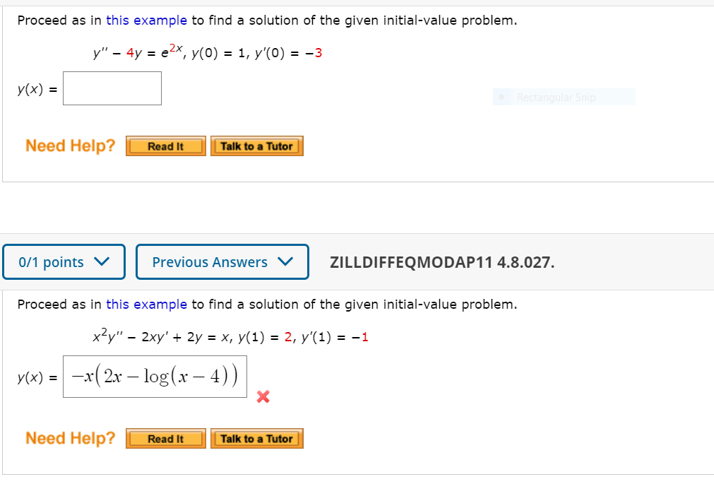 Solved Proceed As In This Example To Find A Solution Of The