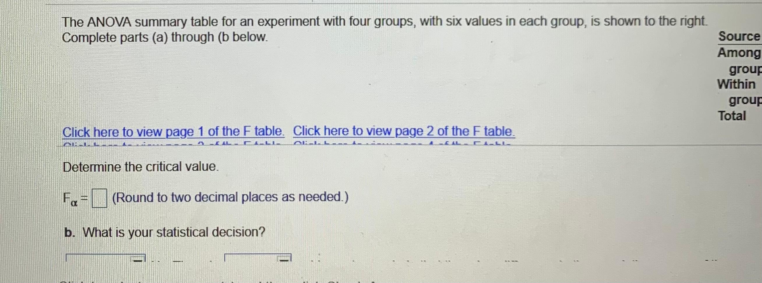 Solved Sum of Squares SSA= 120 Mean Square (Variance) MSA=40 | Chegg.com