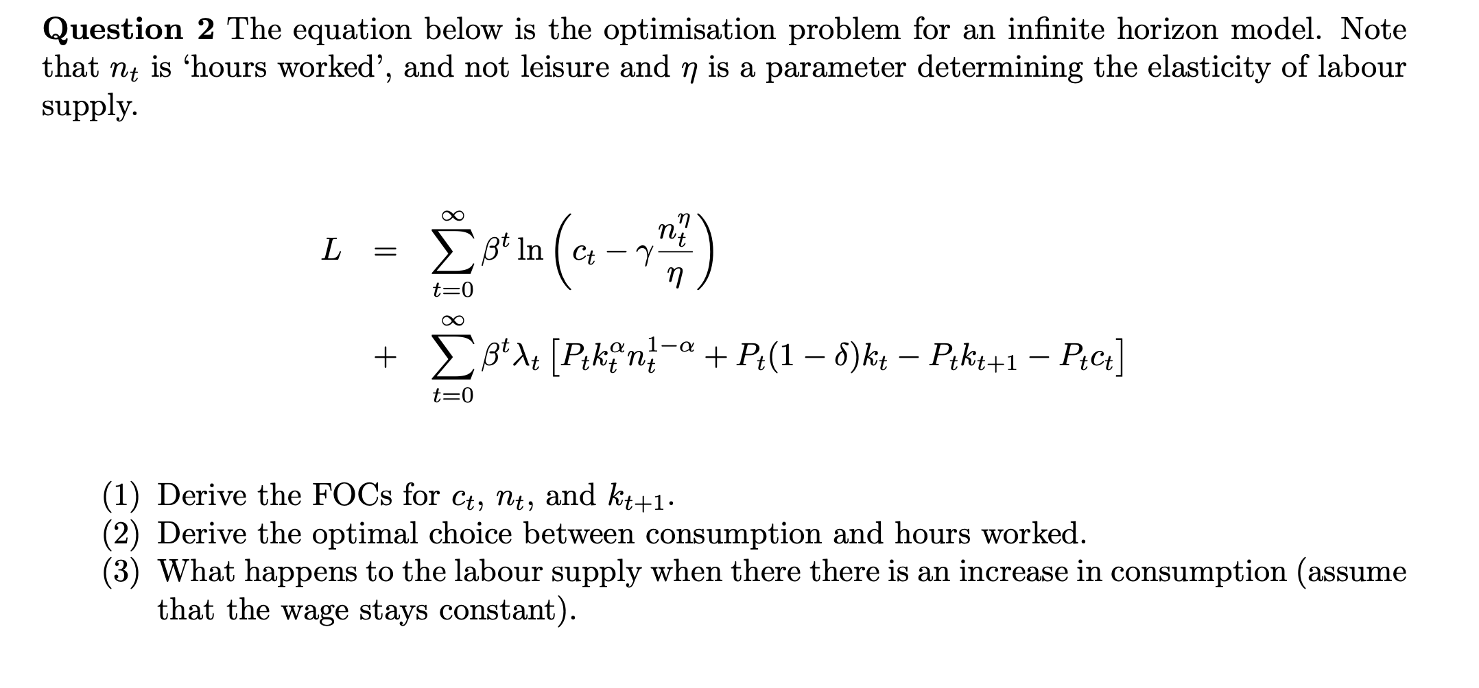 Question 2 The equation below is the optimisation | Chegg.com