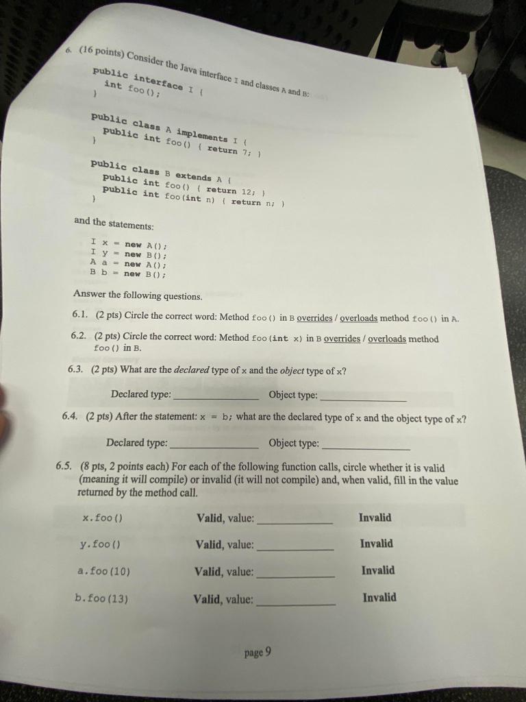 Solved Public class B extends A । Public int fool) ( return | Chegg.com