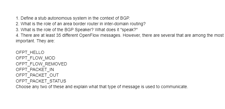 1. Define a stub autonomous system in the context of | Chegg.com