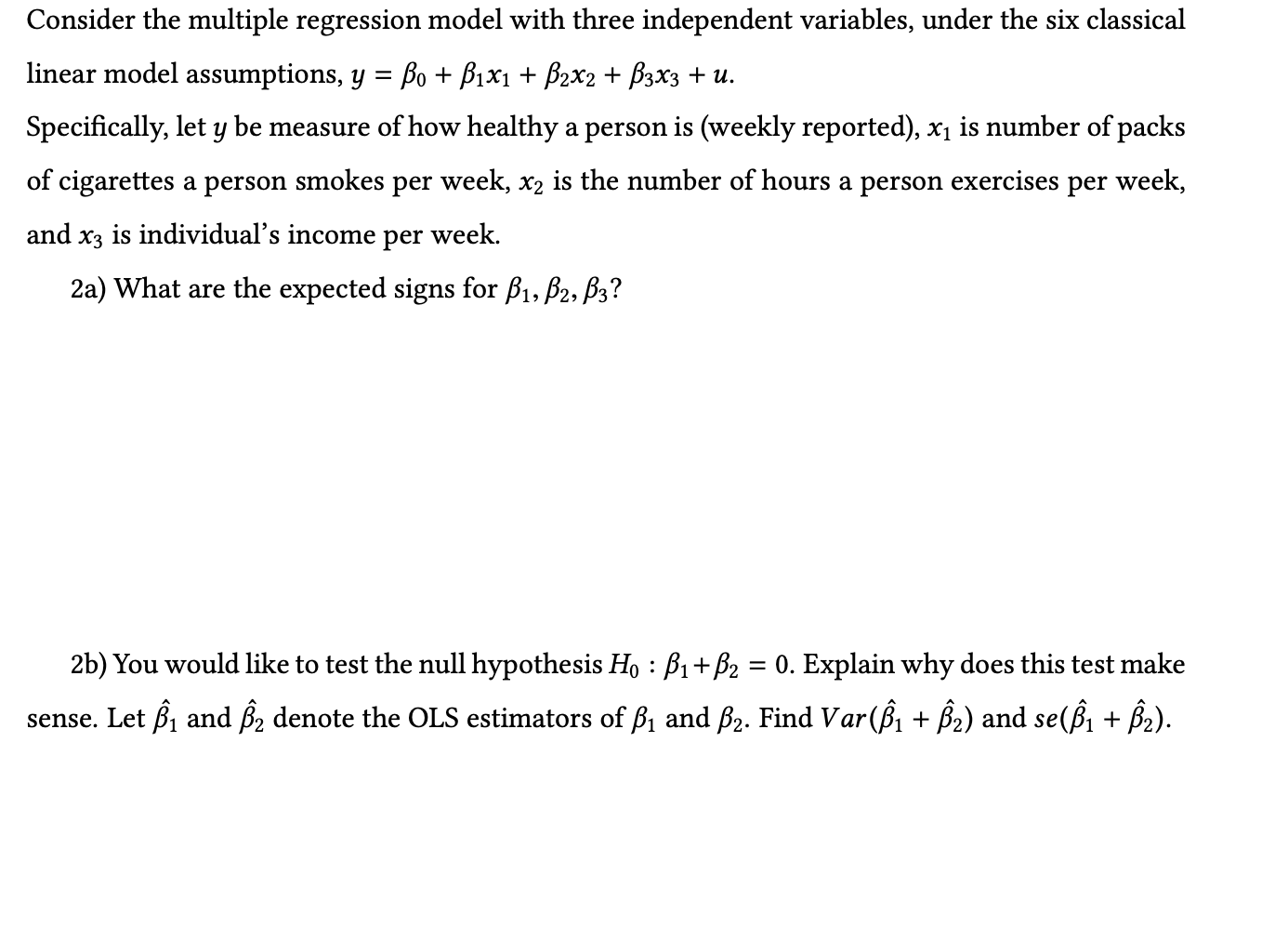 Solved Consider the multiple regression model with three | Chegg.com