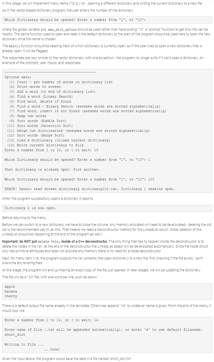 Solved "Bi-Directional Linked List" is the first of several | Chegg.com
