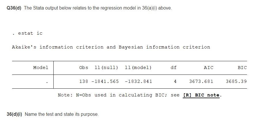 36(d)(ii) Explain how the test in 36(d)(i) | Chegg.com