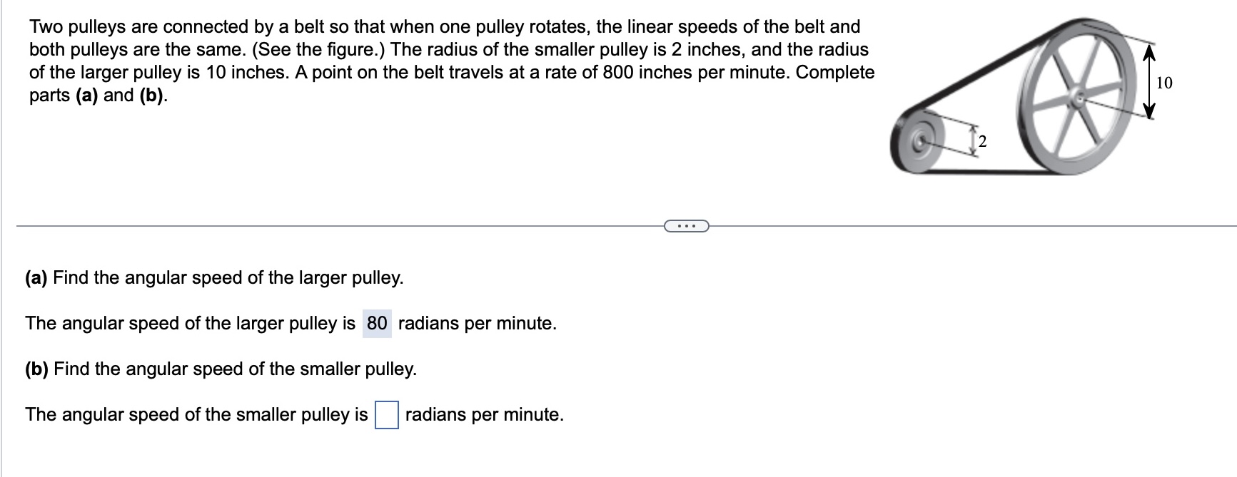 Solved Two pulleys are connected by a belt so that when one | Chegg.com