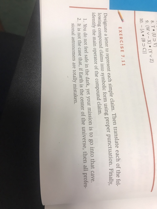 EXERCISE 7.11 Designate a letter to represent each | Chegg.com
