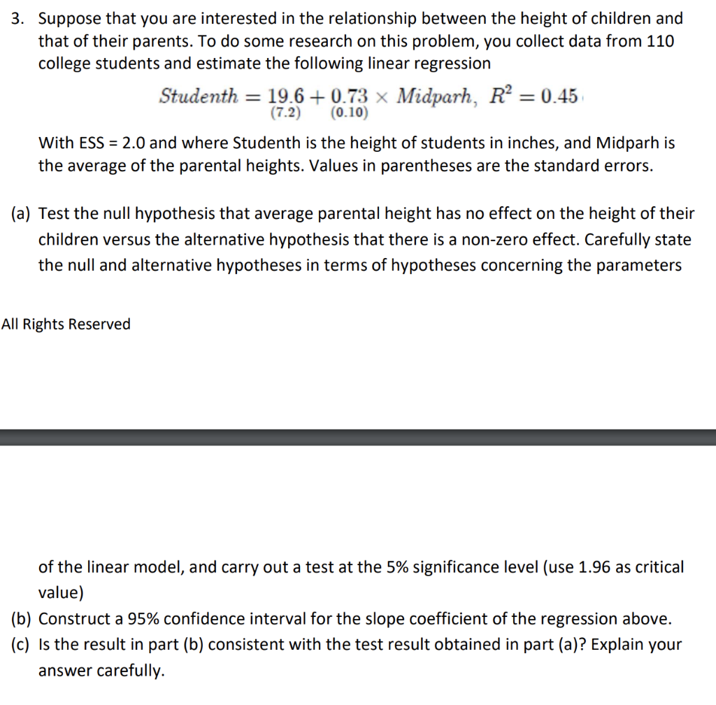 Solved 3. Suppose that you are interested in the | Chegg.com