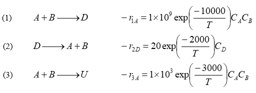 Solved For the following set of reactions, write a reactor | Chegg.com
