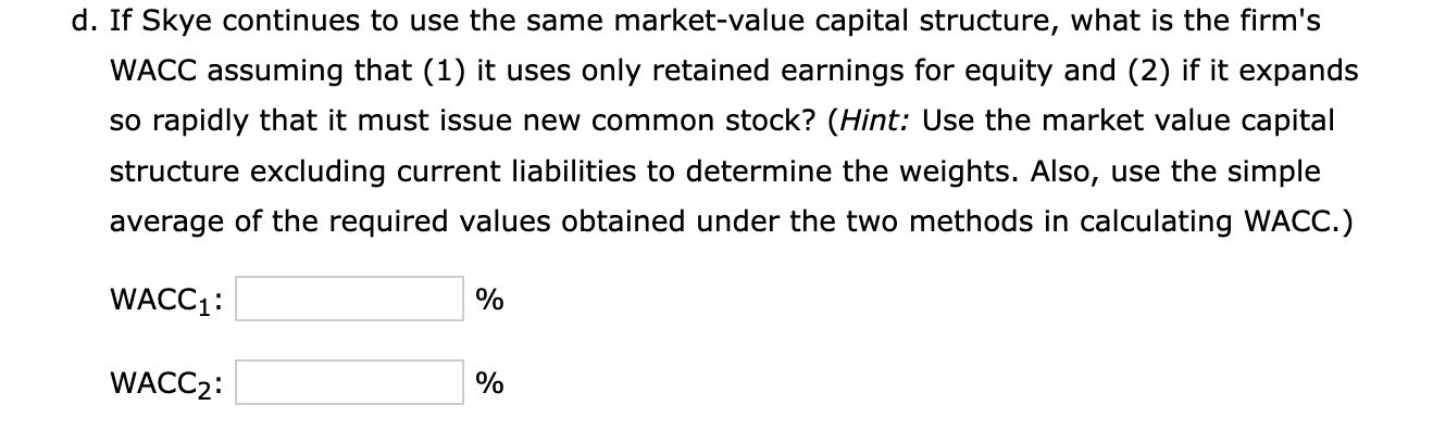 Solved Excel Activity: Calculating the WACC Here is the | Chegg.com