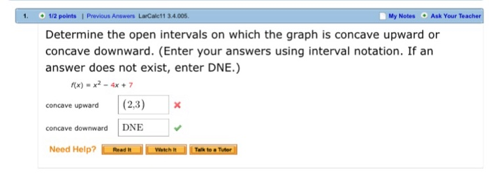 Solved 1. 1/2 points 1 Previous Answers LarCalc11 3.4.005 My | Chegg.com Solved 1. 1/2 points 1 Previous Answers LarCalc11 3.4.005 My | Chegg.com