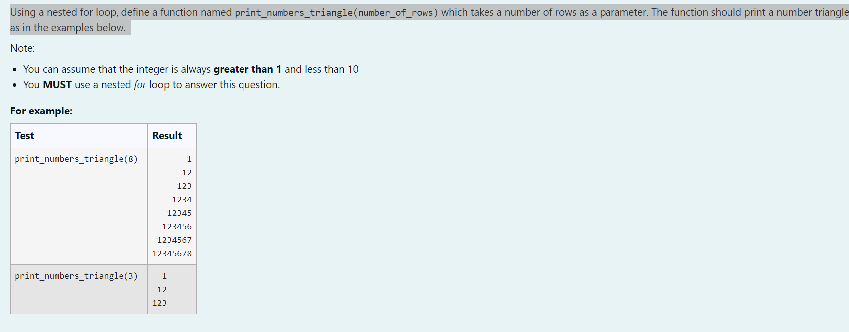 Solved Using a nested for loop, define a function named | Chegg.com