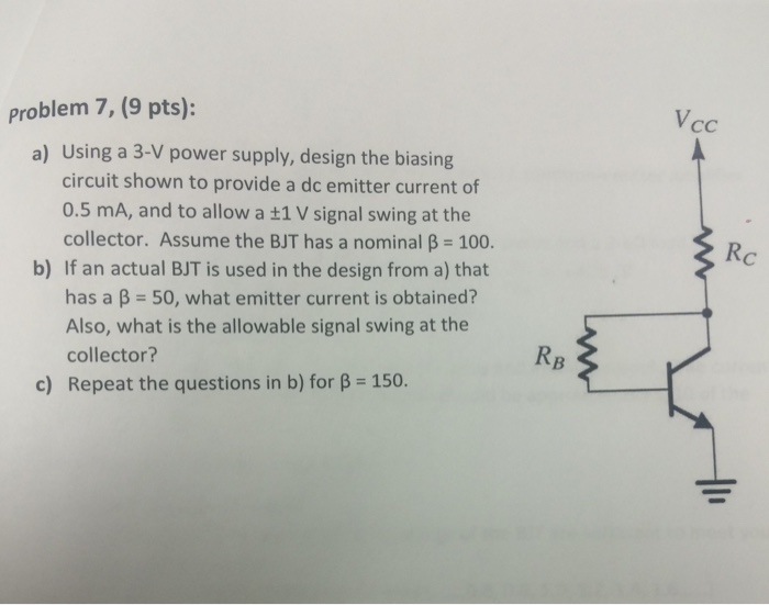 Solved a) Using a 3-V power supply, design the circuit shown | Chegg.com