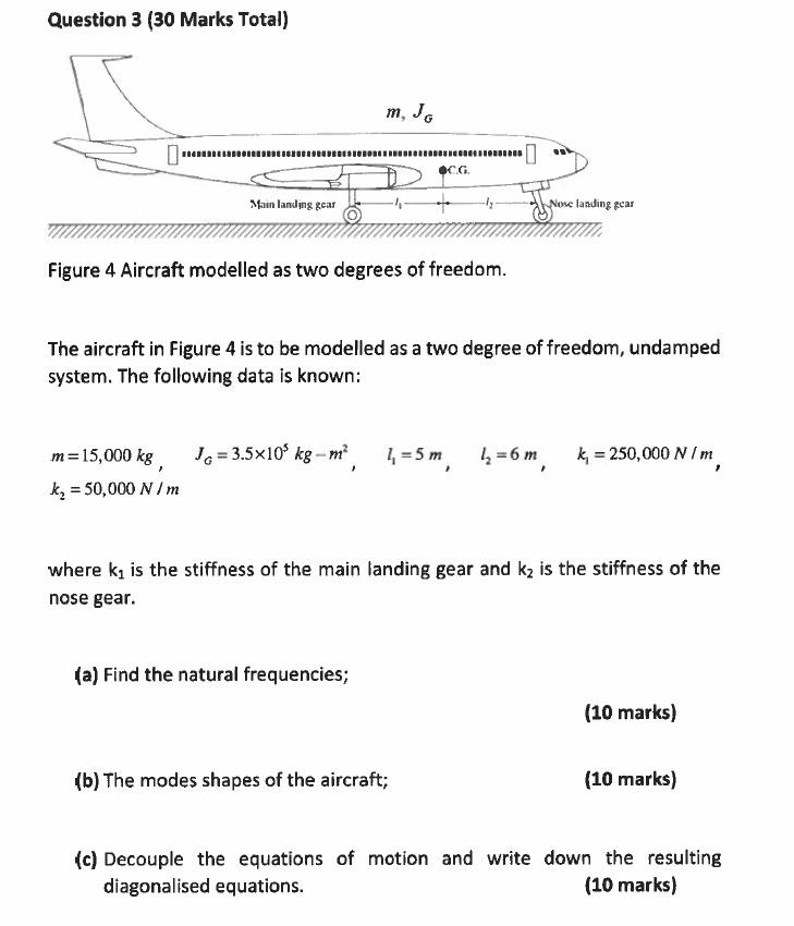 Solved Question 3 (30 Marks Total) Figure 4 Aircraft | Chegg.com Solved Question 3 (30 Marks Total) Figure 4 Aircraft | Chegg.com