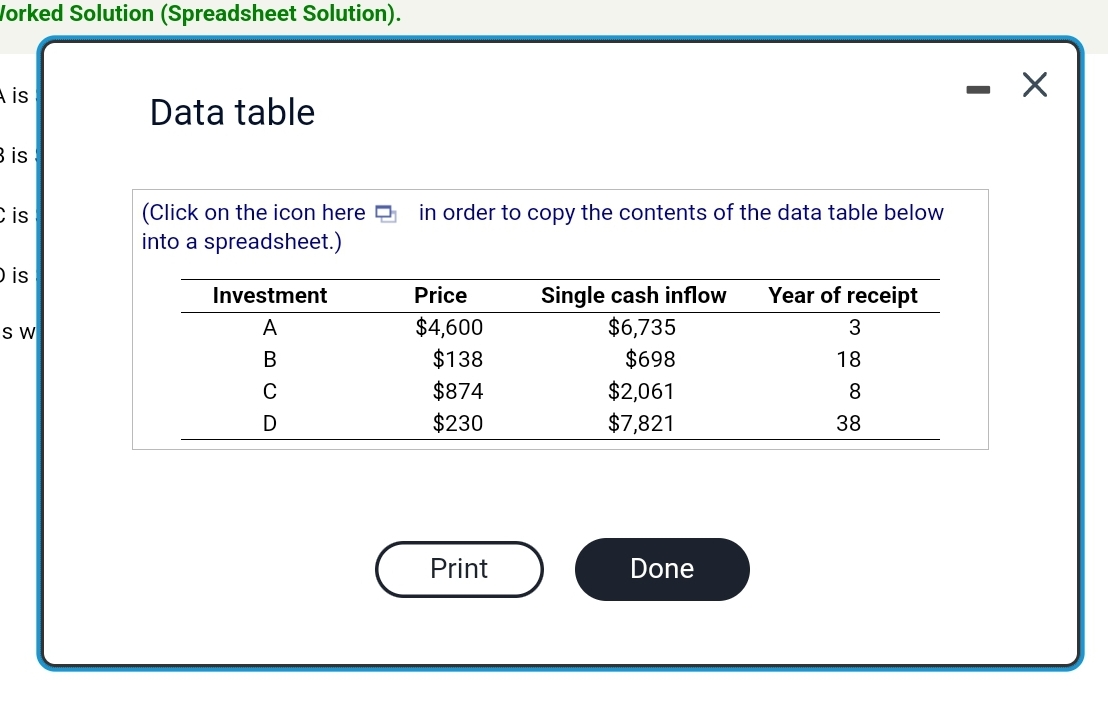 Solved . The purchase price, the amount of the single cash | Chegg.com