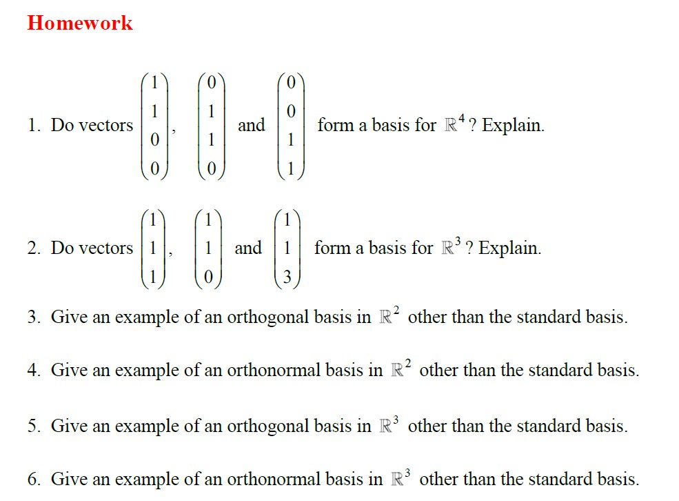Solved Vectors in basisHomeworkDo vectors | Chegg.com