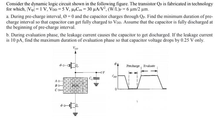 Solved Consider the dynamic logic circuit shown in the | Chegg.com