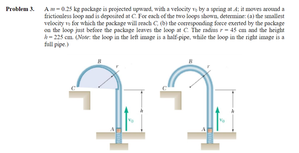 Solved A m=0.25 kg package is projected upward, with a | Chegg.com