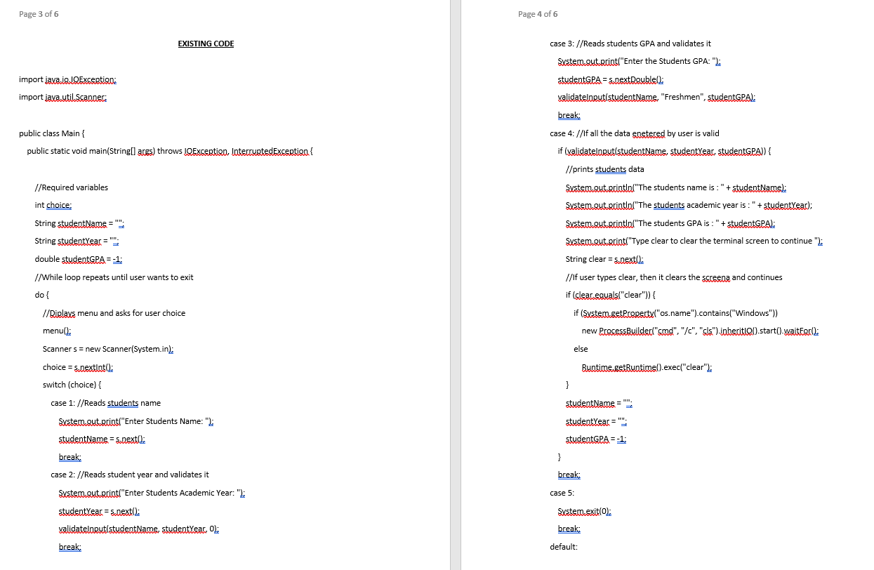 Solved I need Java code help with already an existing code | Chegg.com