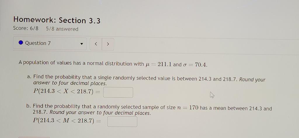 Solved Homework Section 3 3 Score 6 85 8 Answered A