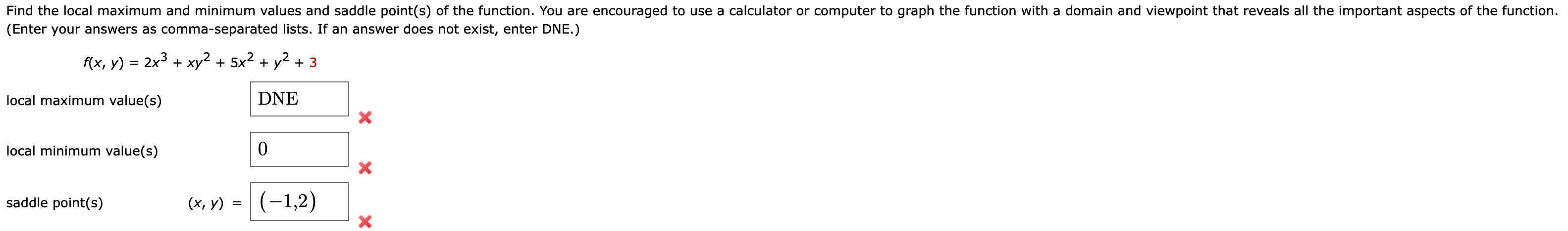 (Enter your answers as comma-separated lists. If an | Chegg.com
