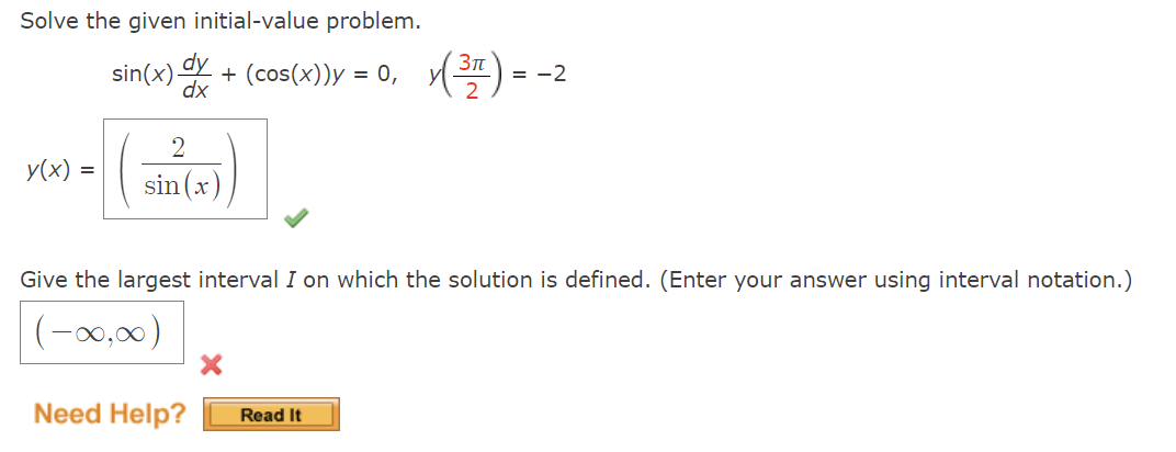 Solved Give the largest interval I on which the solution is | Chegg.com