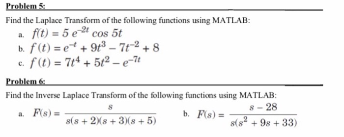Solved Problem 5 Find the Laplace Transform of the following | Chegg.com