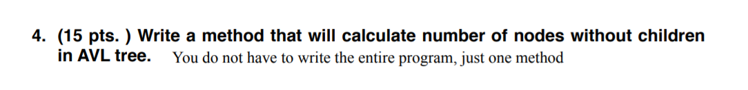 Solved 4. (15 pts. ) Write a method that will calculate | Chegg.com