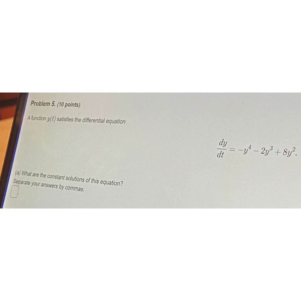 Solved A function y(t) satisfies the differential equation | Chegg.com