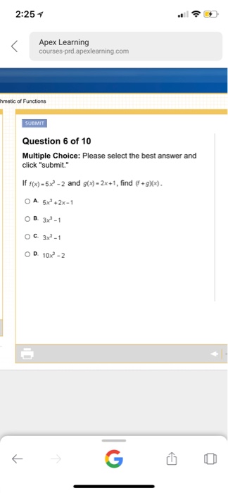 Solved 2:25イ Apex Learning courses-prd.apexlearning.com | Chegg.com