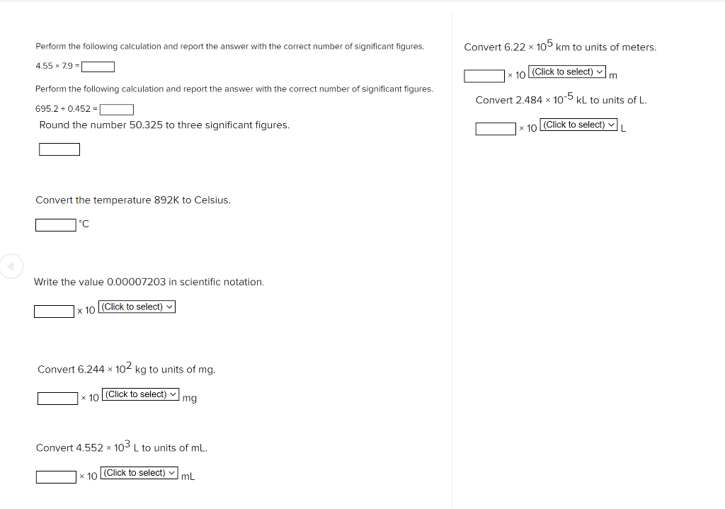 Solved Perform the following calculation and report the | Chegg.com