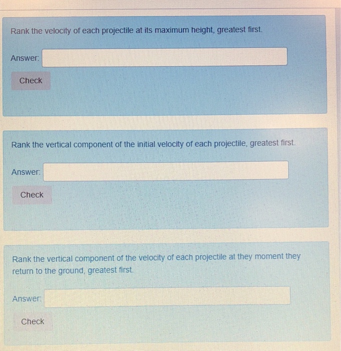 Solved Four projectiles have the trajectories below. Two are | Chegg.com