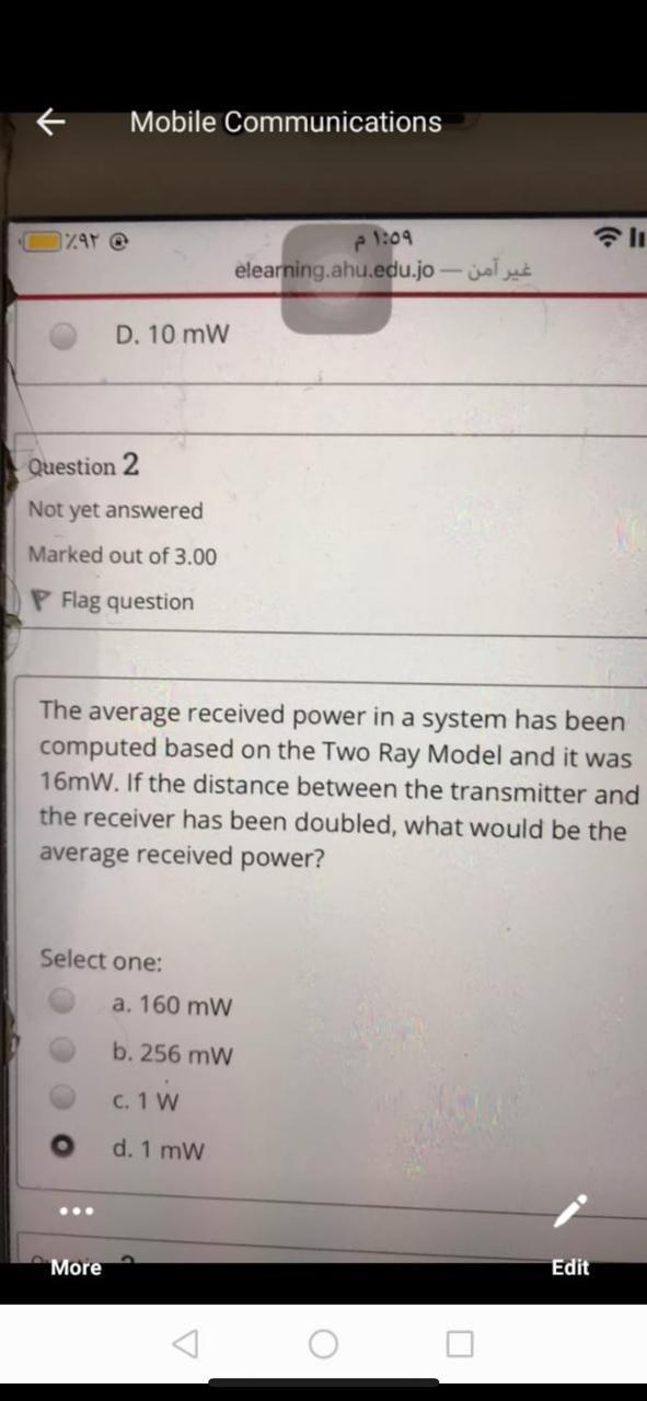 Solved Mobile Communications د ۹۲ وہ:1 م | Chegg.com