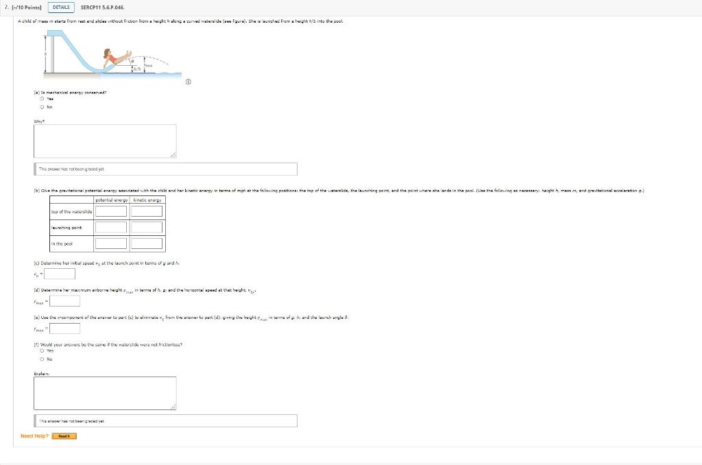 Solved A child of mass m starts from rest and slides without | Chegg.com
