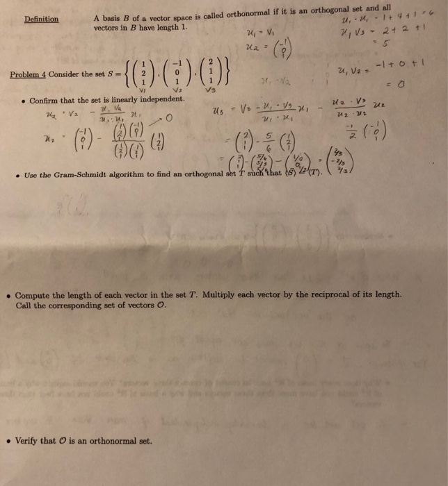 Solved Linear Algebra- step by step procedure pls I | Chegg.com