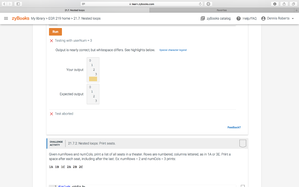 Solved Not sure how to get rid of the spaces at the end. | Chegg.com