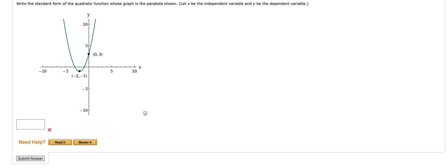 Solved Question One: Write the quadratic function in | Chegg.com