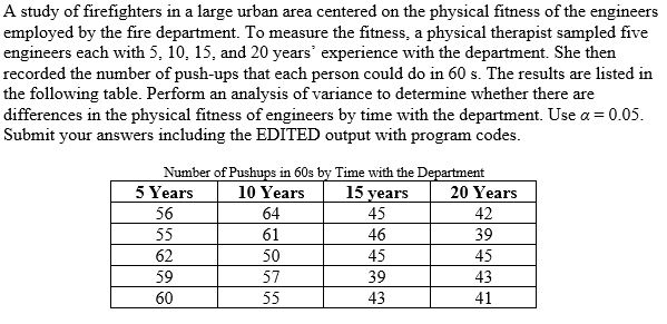 Solved A study of firefighters in a large urban area | Chegg.com