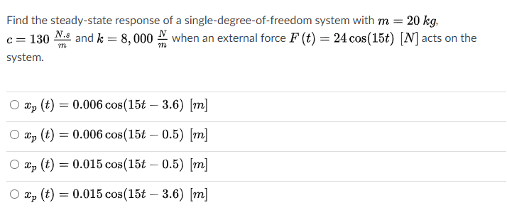 Solved Find the steady-state response of a | Chegg.com